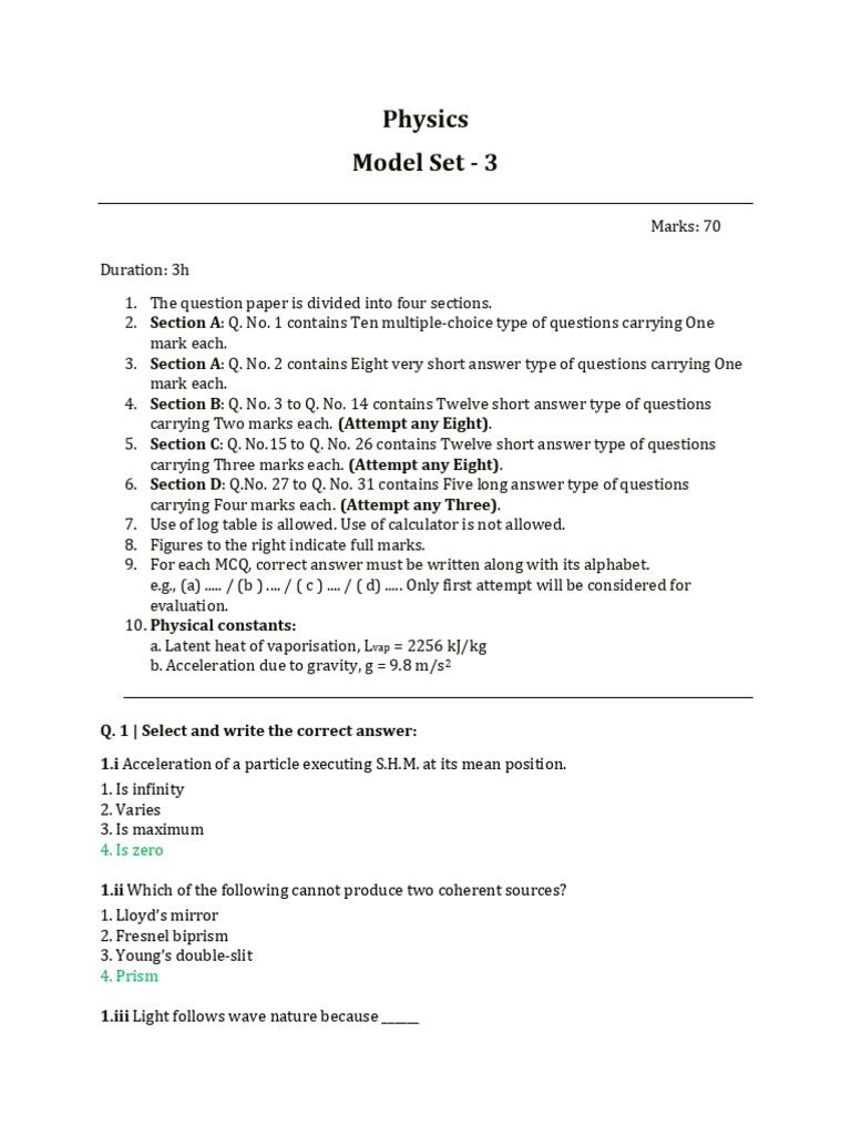 Refractive Power Units in Physics Exam | PDF | Waves | Inductance