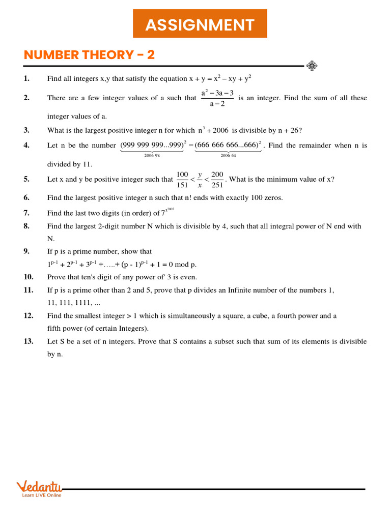 Number Theory Problems and Solutions | PDF | Numbers | Prime Number