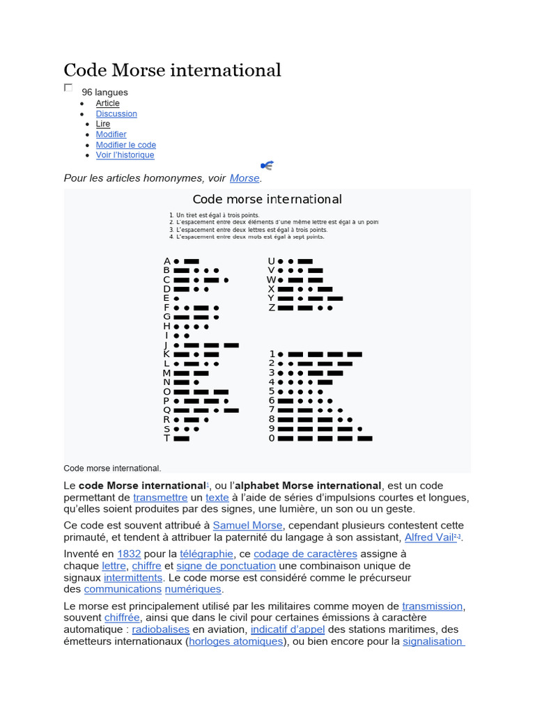 Code Morse : Histoire et Utilisations | PDF | Sans fil | Diffusion