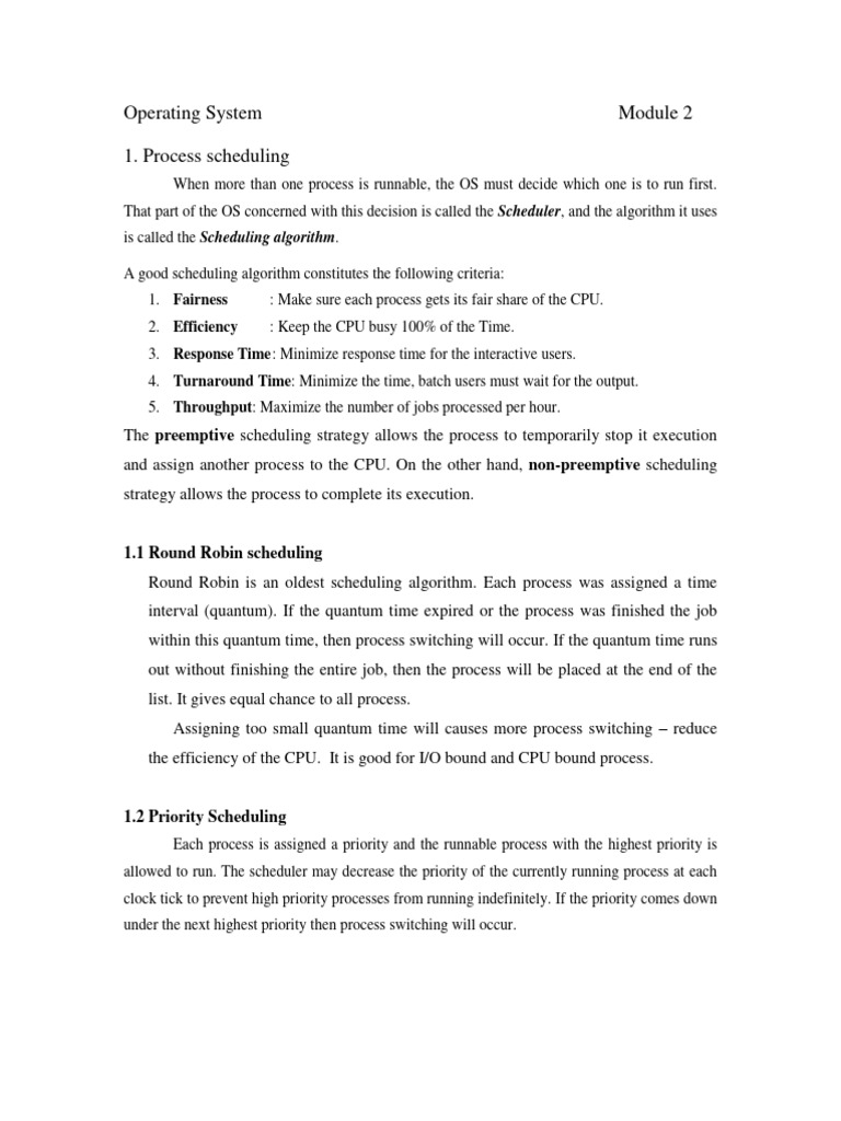 Module 2 | PDF | Scheduling (Computing) | Process (Computing)