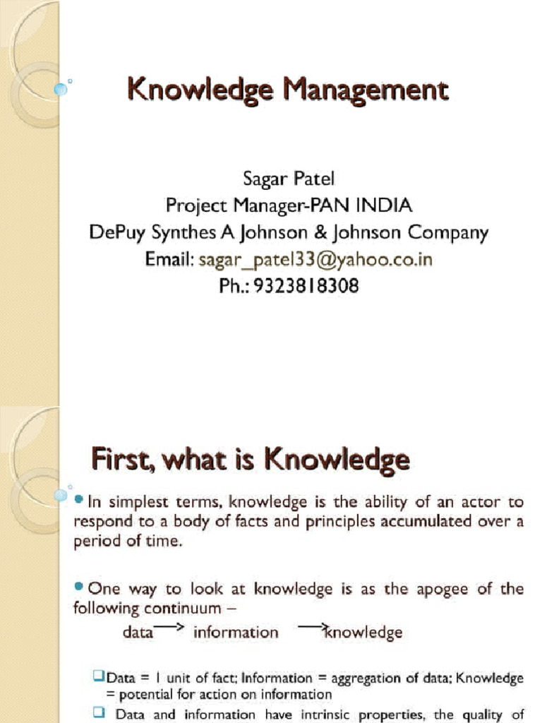 Knowledge Management 1 | PDF