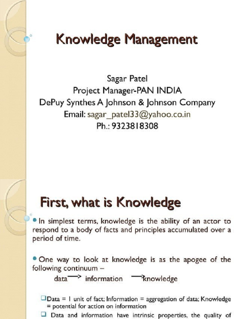 Knowledge Management 1 | PDF