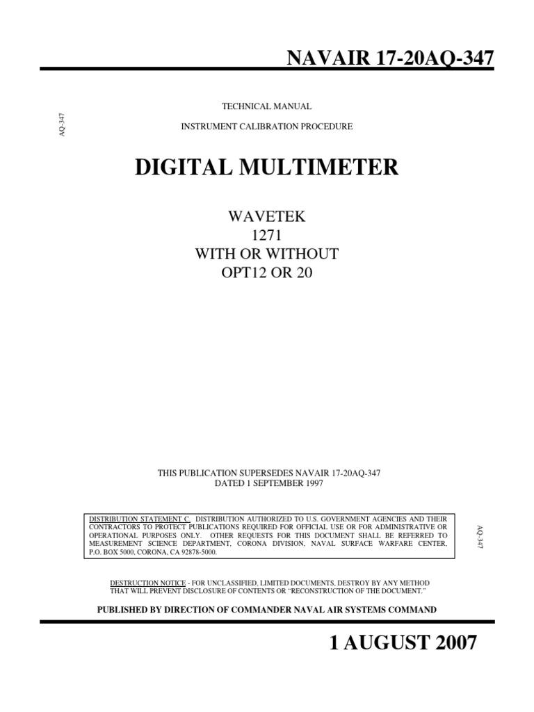 Navair 17-20aq-347 | Download Free PDF | Calibration | Electrical ...