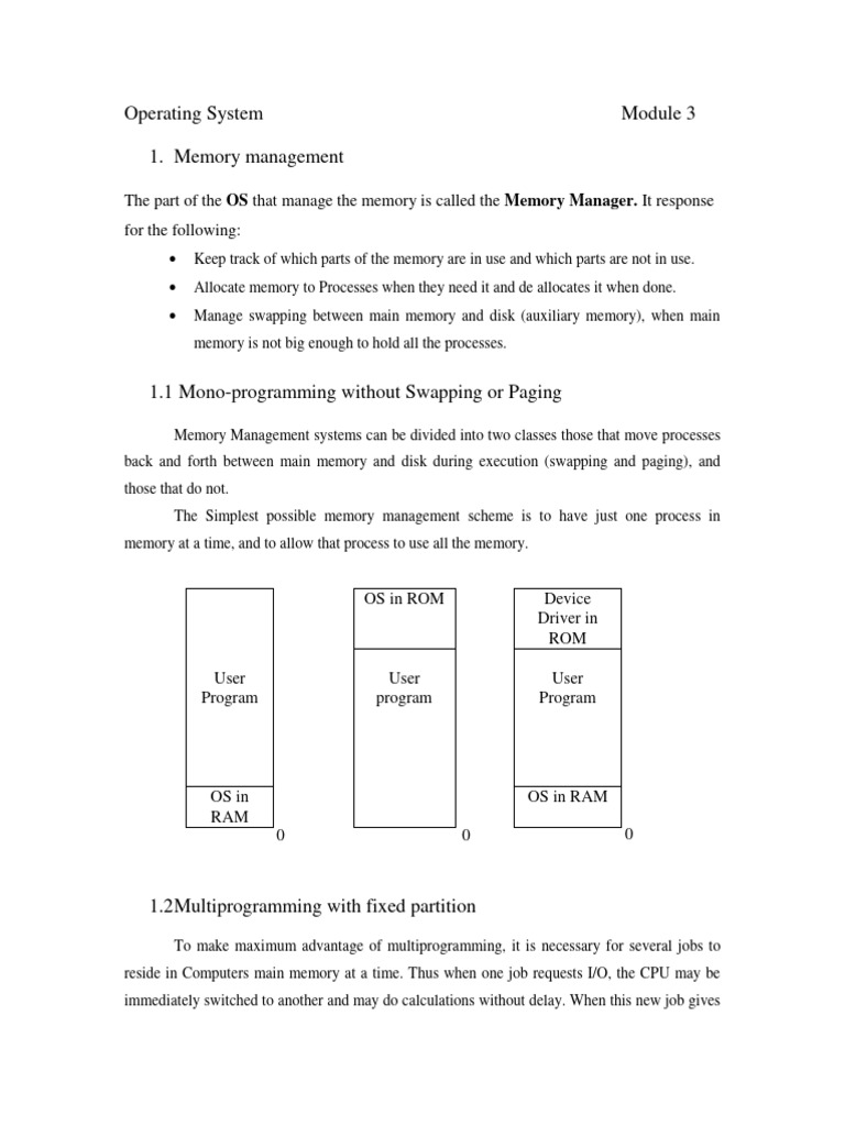 Module 3 Memory Management Pdf Process Computing Computer Data Storage 3176