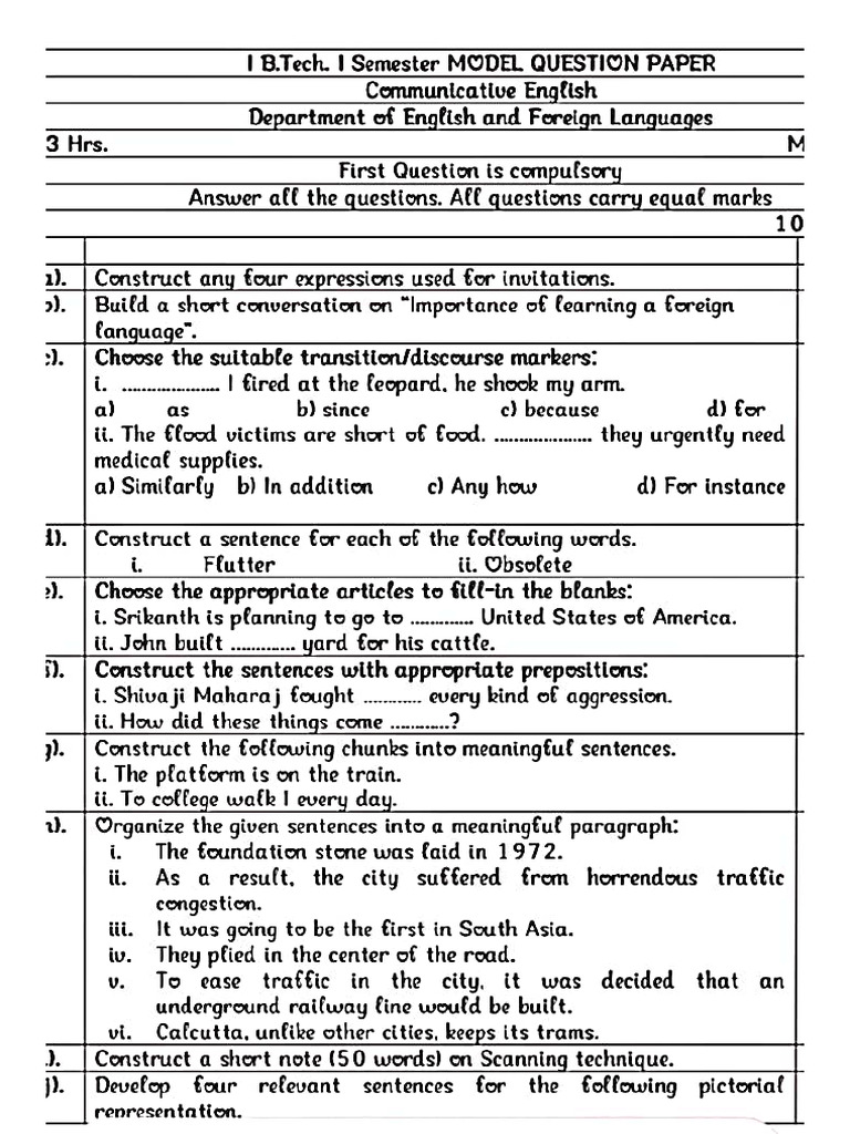 R23 English Modal Paper | PDF