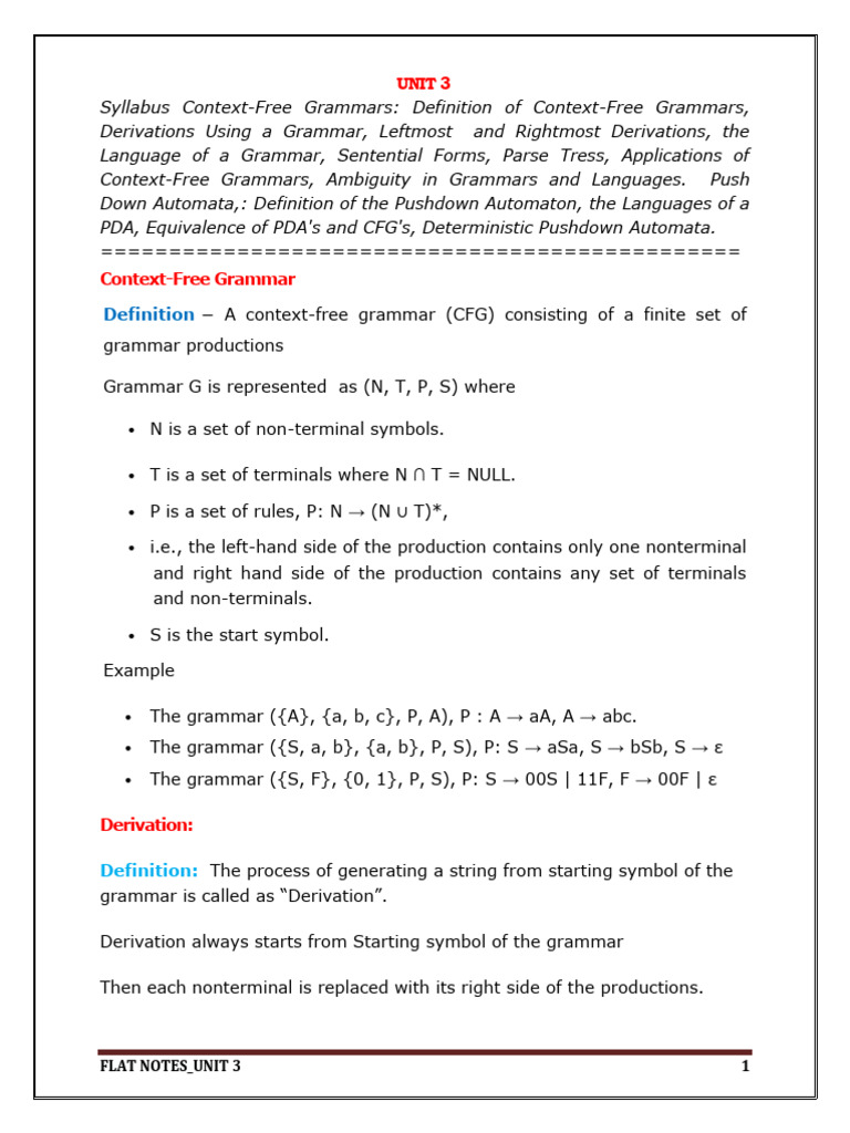 Flat - Unit 3 | PDF | Theoretical Computer Science | Applied Mathematics