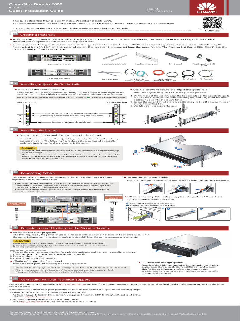 OceanStor Dorado 2000 6.1.x Quick Installation Guide | PDF | Computer ...