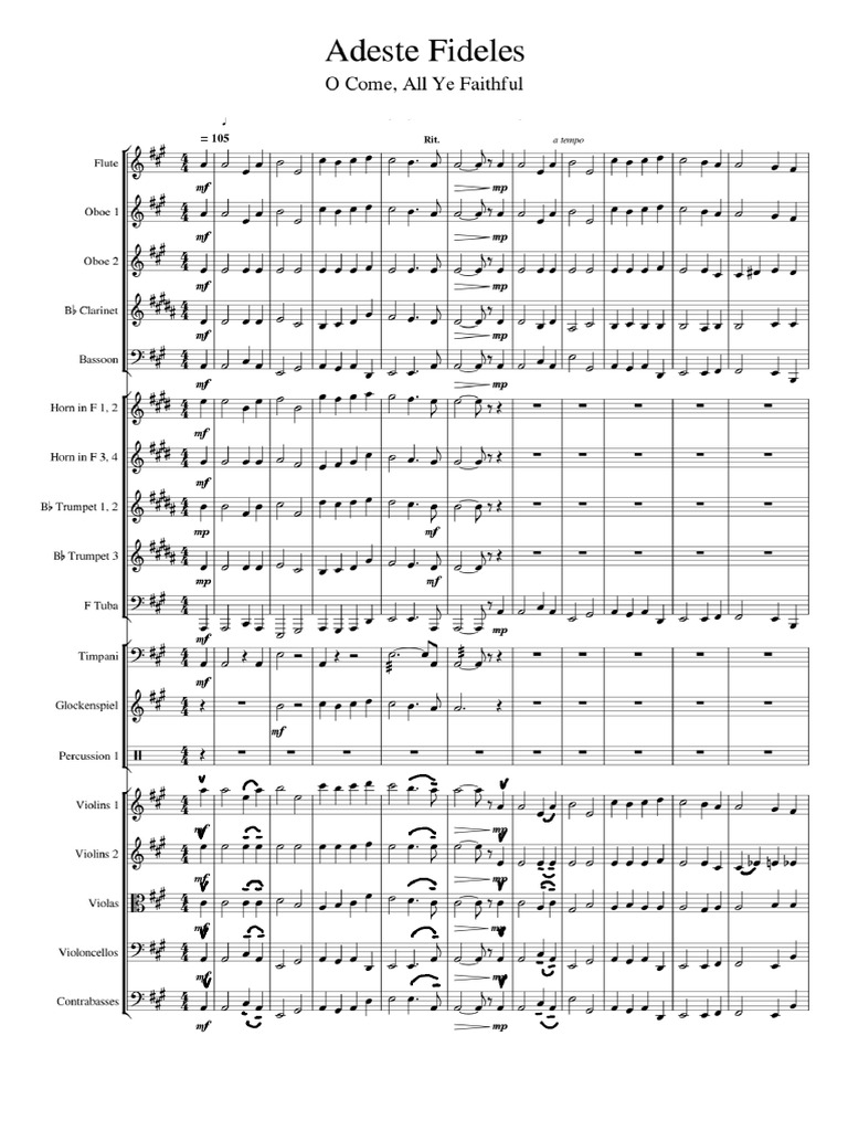 Adeste Fideles Partitura General | PDF