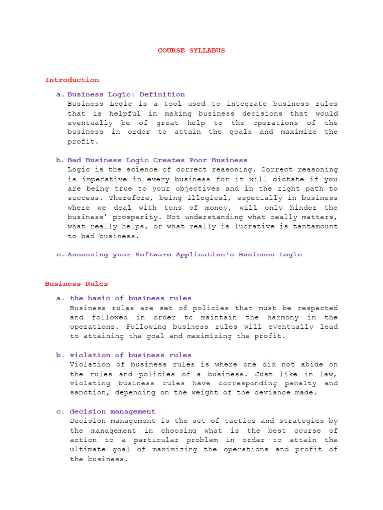 Business Logic Reviewer | PDF | Computer Hardware | Business Process Business Logic Reviewer | PDF | Computer Hardware | Business Process