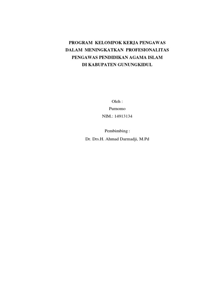 Ringkasan Tesis Program Kelompok Kerja Pengawas | PDF Ringkasan Tesis Program Kelompok Kerja Pengawas | PDF