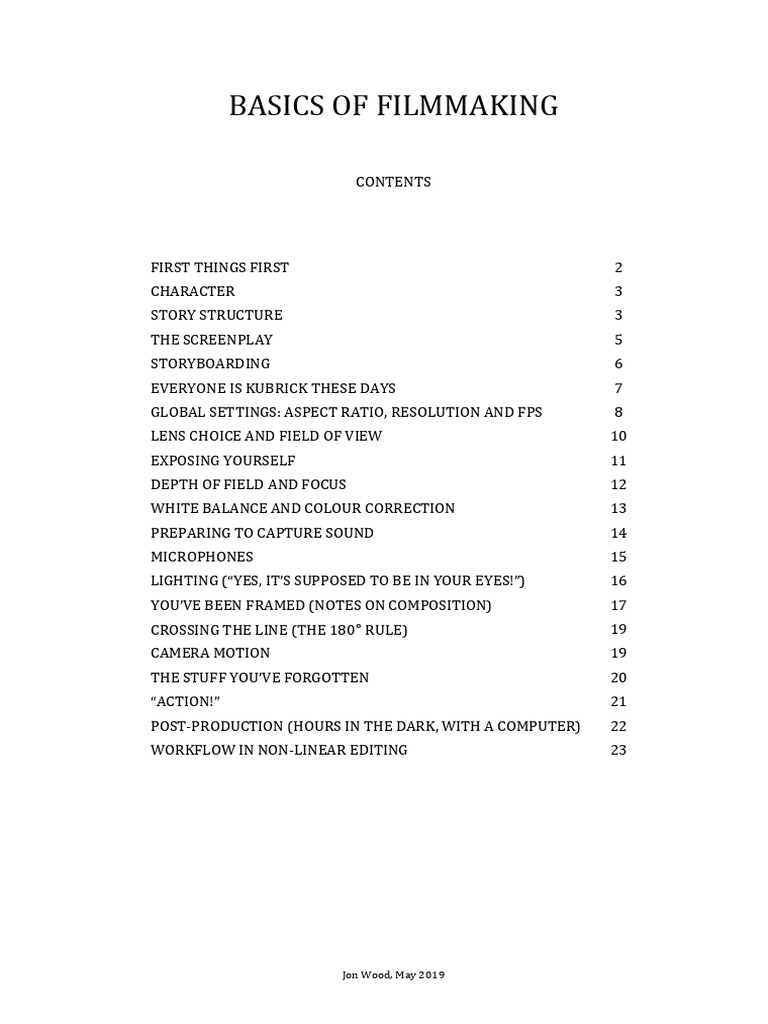 Basics of Filmmaking | PDF | Zoom Lens | Exposure (Photography)