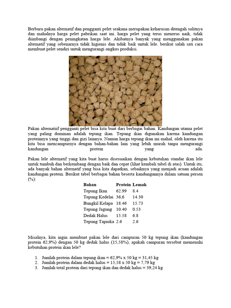 Berburu Pakan Alternatif Dan Pengganti Pelet Seakana Merupakan Keharusan Ditengah Sulitnya Dan ...