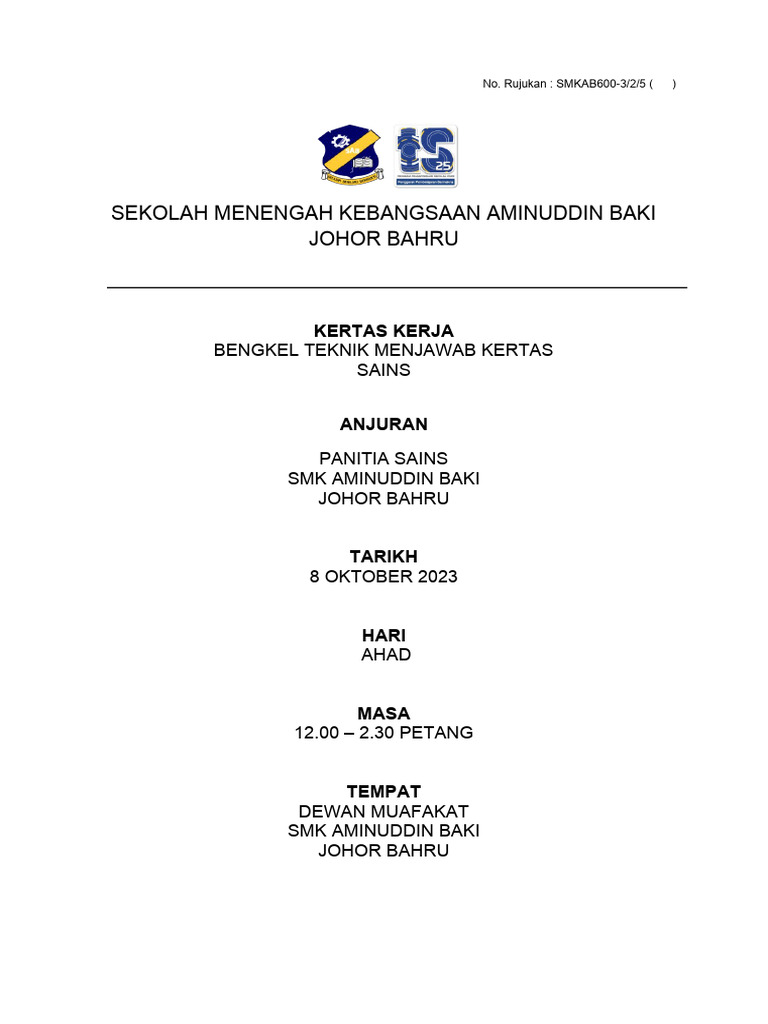 Kertas Kerja Teknik Menjawab Sains | PDF