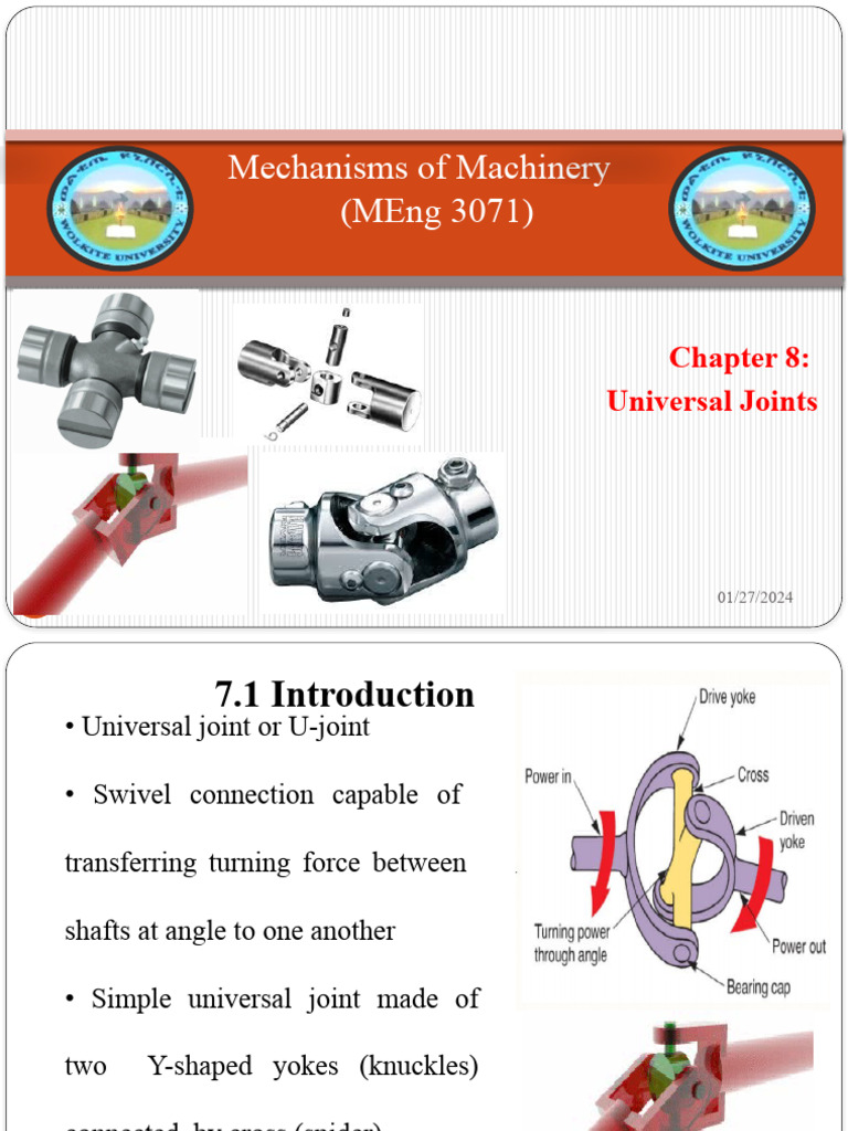 Universal Joints in Machinery | PDF | Velocity | Physical Quantities