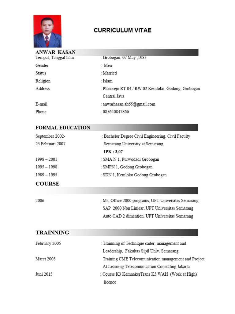 CV Anwar Kasan | PDF