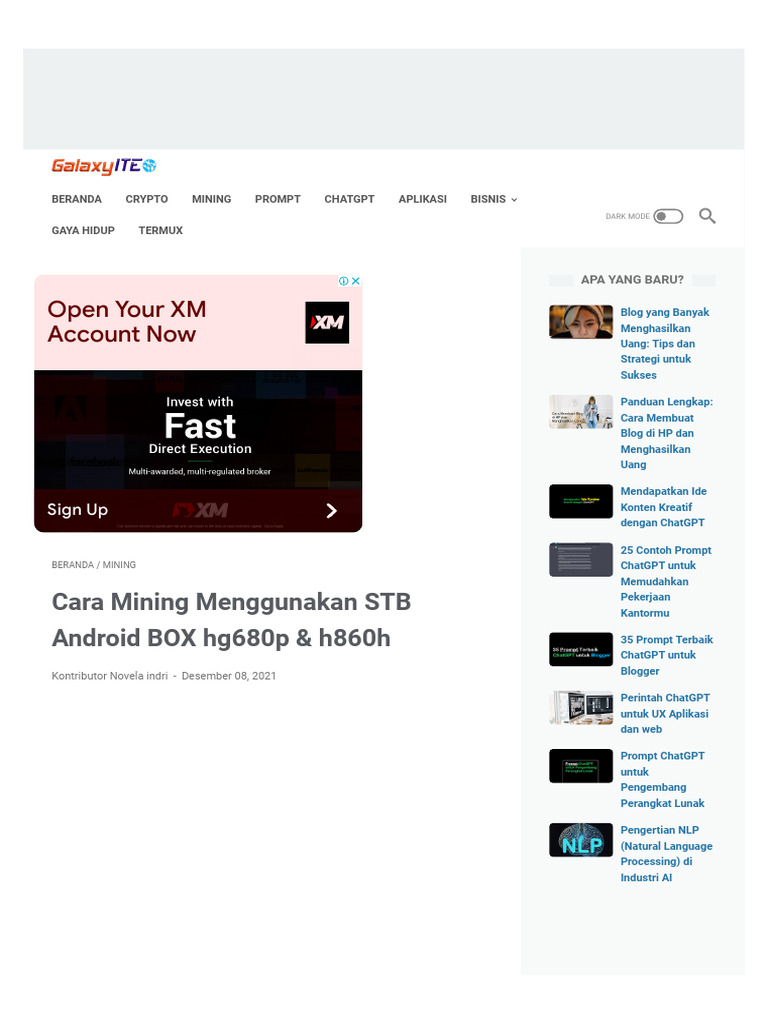 Cara Mining Menggunakan STB Android BOX Hg680p & | PDF