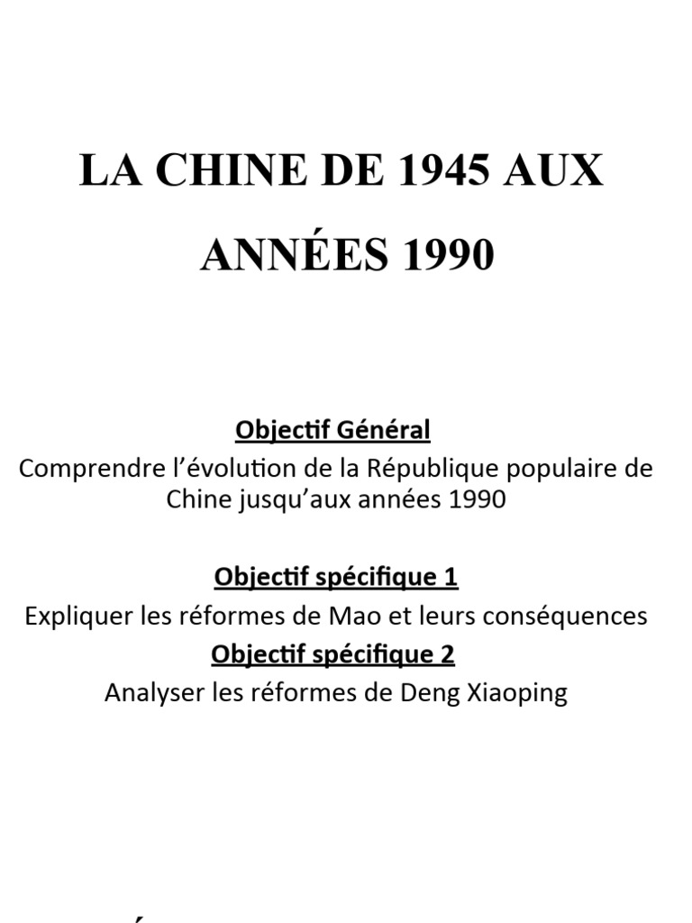 La Chine de 1945 Aux Années 1990 | PDF | Mao Zedong | Chine