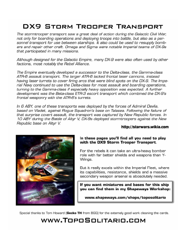 DX9 - StormTrooper - Transport Star Wars X-Wing Game | PDF