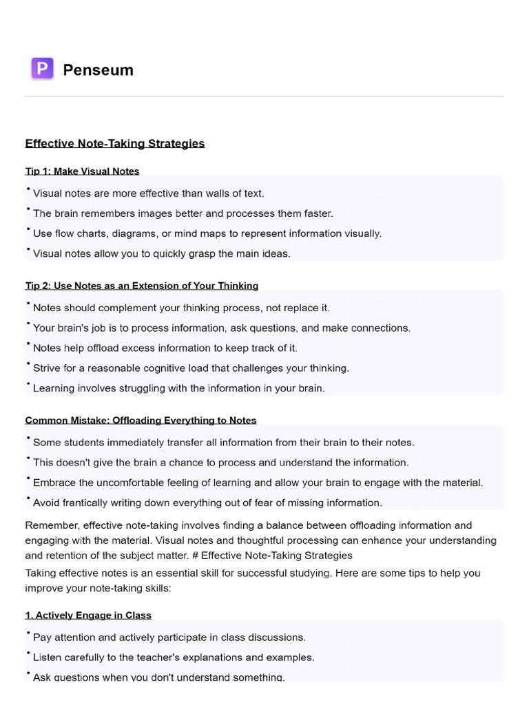 Visualizing Notes For Better Understanding | PDF