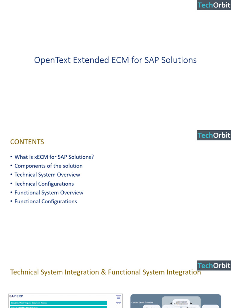 OT xECM For SAP TechOrbit | PDF