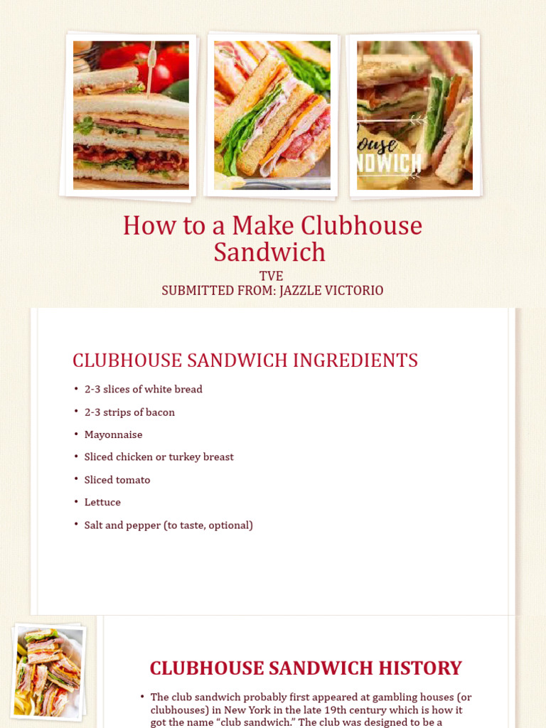 CLUBHOUSE | PDF | Bacon | Sandwich