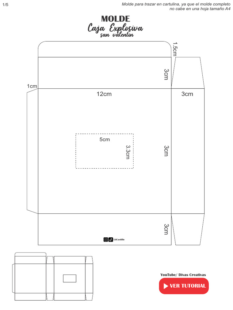 Molde Caja Explosiva Sanvalentin Pdf