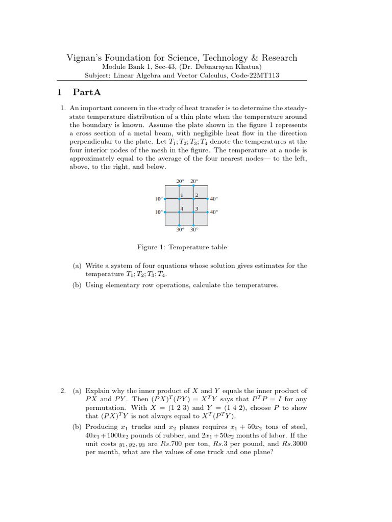 Module 1 | PDF | Matrix (Mathematics) | Eigenvalues And Eigenvectors