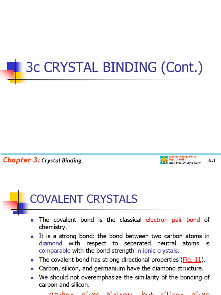3c Crystal Binding | PDF | Chemical Bond | Ionic Bonding