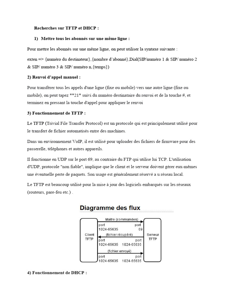 Fonctionnement de TFTP | PDF | Adresse IP | séance d'initiation au protocoles