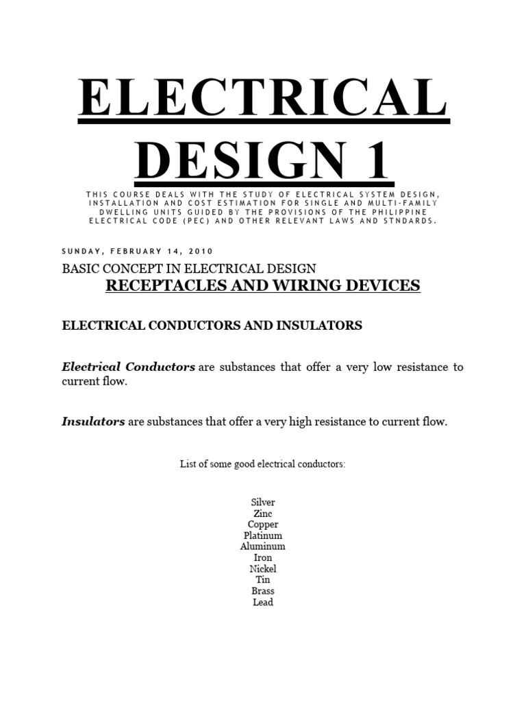 Electrical Design 1 For Receptacles and Wiring Devices | PDF | Fuse ...