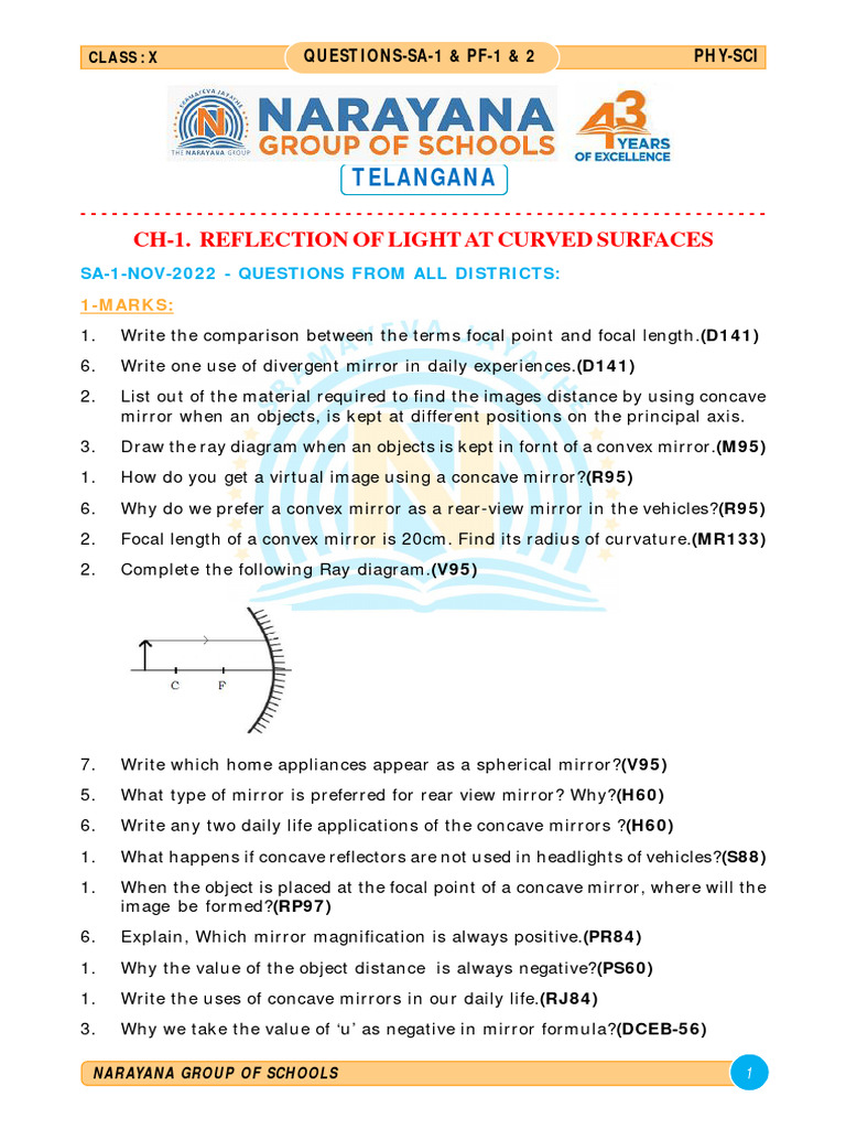 Ts - X - Physics - All Chapters Questions - Sa-1 & Pf-1 & 2 | Download ...
