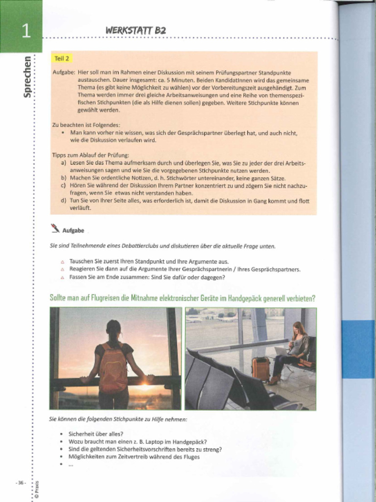 Werkstatt B2, KB, Test 1, Sprechen 2 | PDF