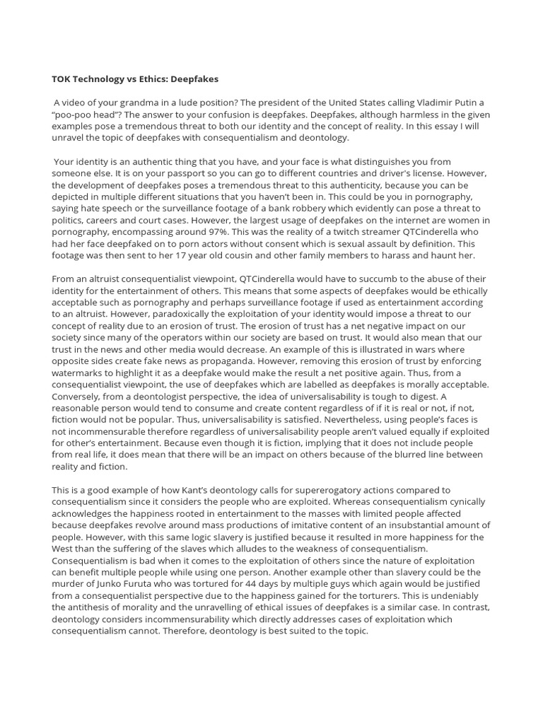 Tok Technology Ethics | PDF | Human Communication