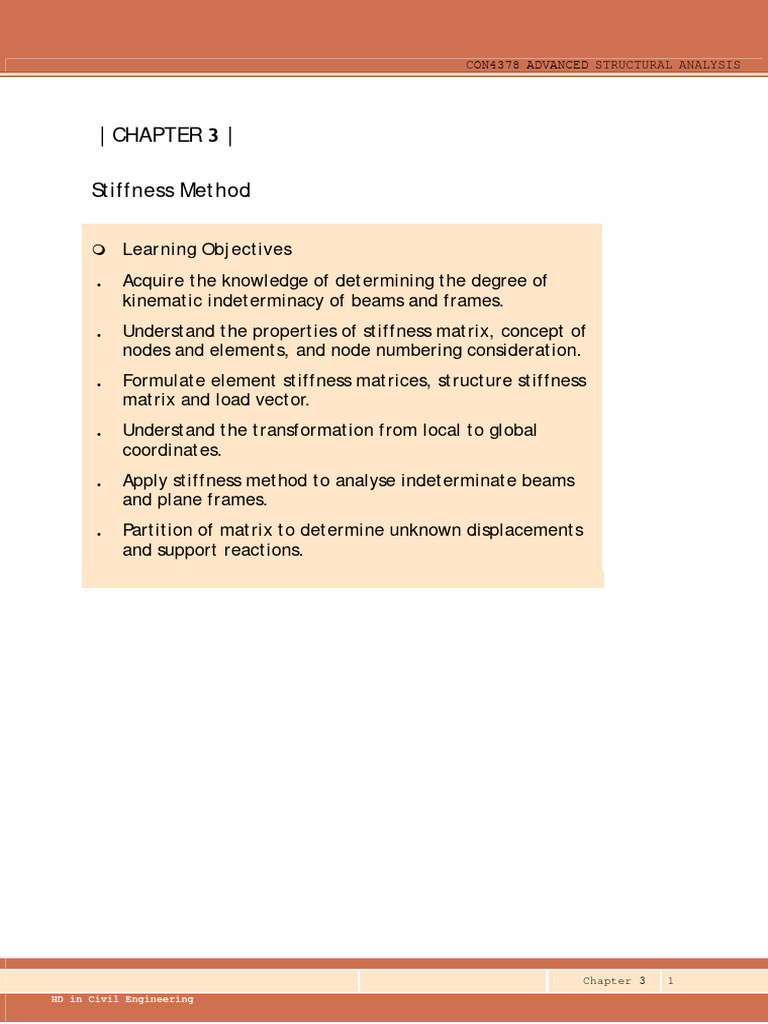 CH3 - Stiffness Method - Beams Frames | PDF | Structural Analysis | Mechanical Engineering