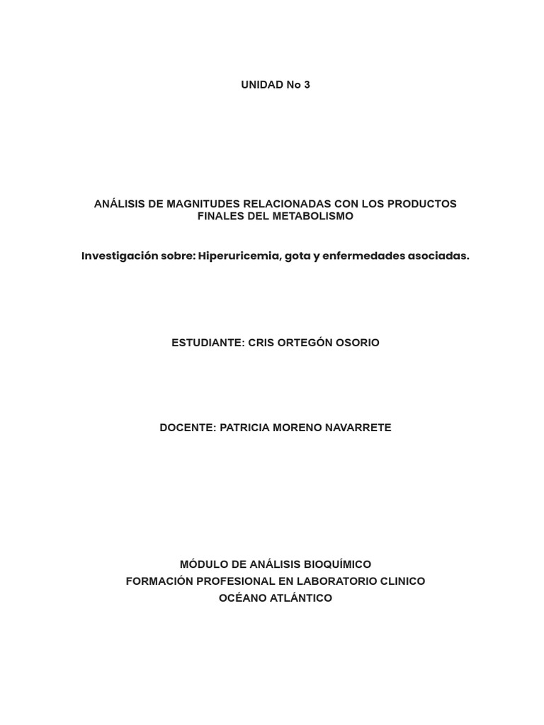 AB A3 CRIS ORTEGON OSORIO | PDF | Gota | Especialidades Medicas