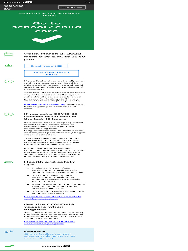 COVID-19 School Screening 2 | PDF