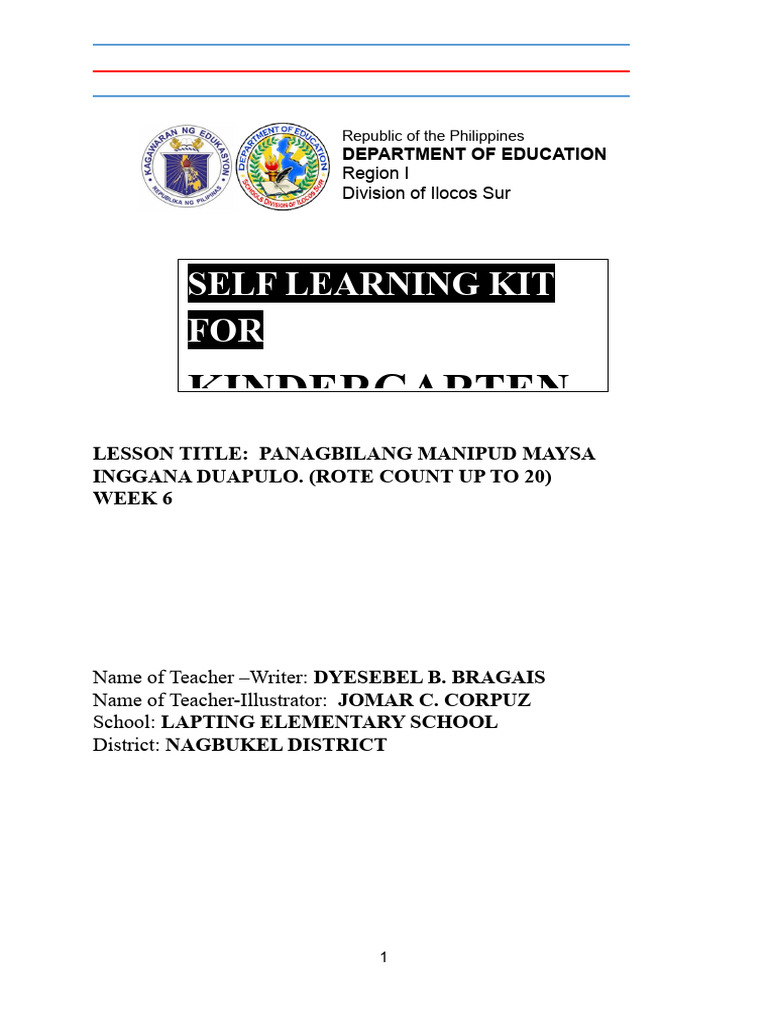 Kindergarten: Self Learning Kit FOR | PDF