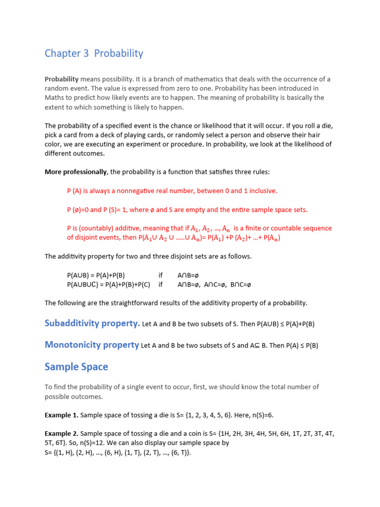 Math 104 Chapter 3 Probability | PDF