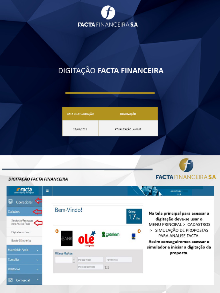 Facta - Manual de Digitação | PDF | Dados | Informática
