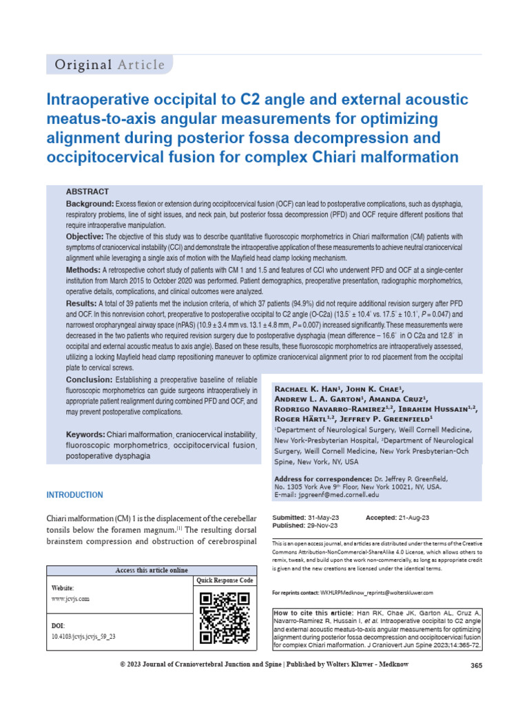 Intraoperative Occipital To c2 Angle and External.8 | PDF | Vertebra ...