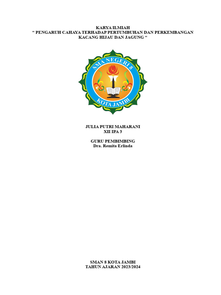 Karya Ilmiah Biologi Xii Ipa 3 | PDF