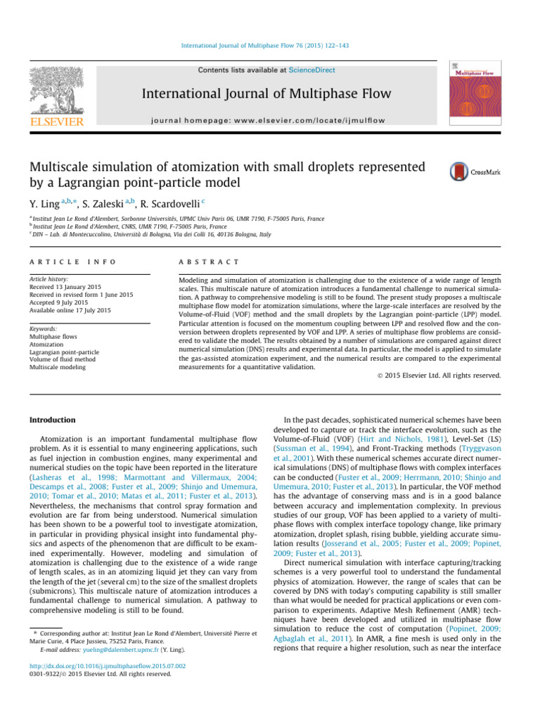 Multiscale Simulation of Atomization With Small Droplets Represented by A Lagrangian Point ...
