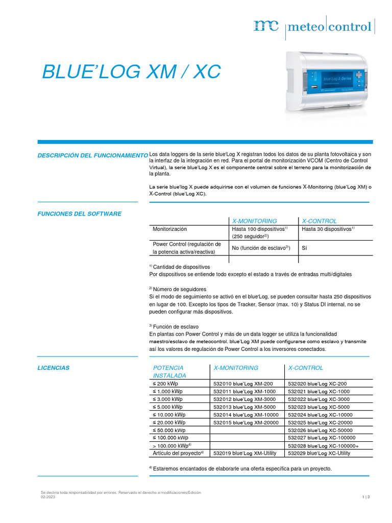 DB_blueLog_XM_XC_es | PDF | Informática | Ingeniería Informática