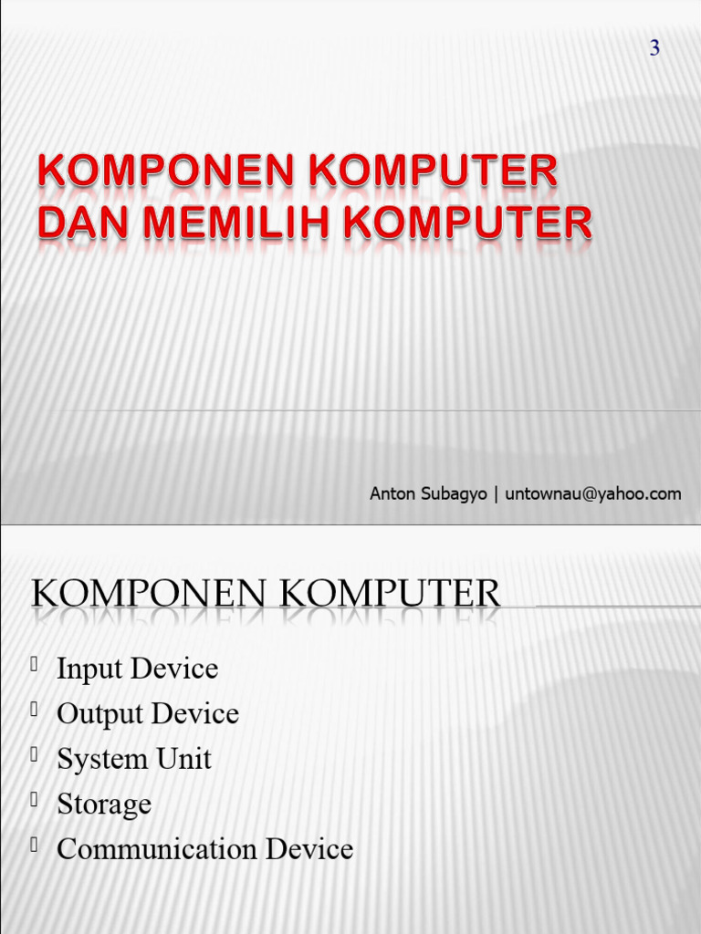 3-Komponen Komputer (E-Admin) | PDF | Computer Data Storage | Computer Hardware