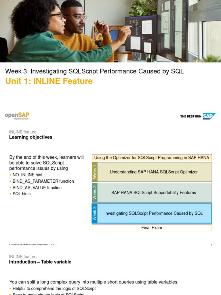 openSAP Hanasql2 Week 3 All Slides | PDF | Parameter (Computer Programming) | Sql