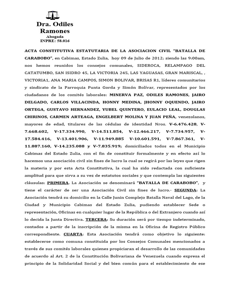 Asociacion Civil | PDF | Venezuela | Junta Directiva