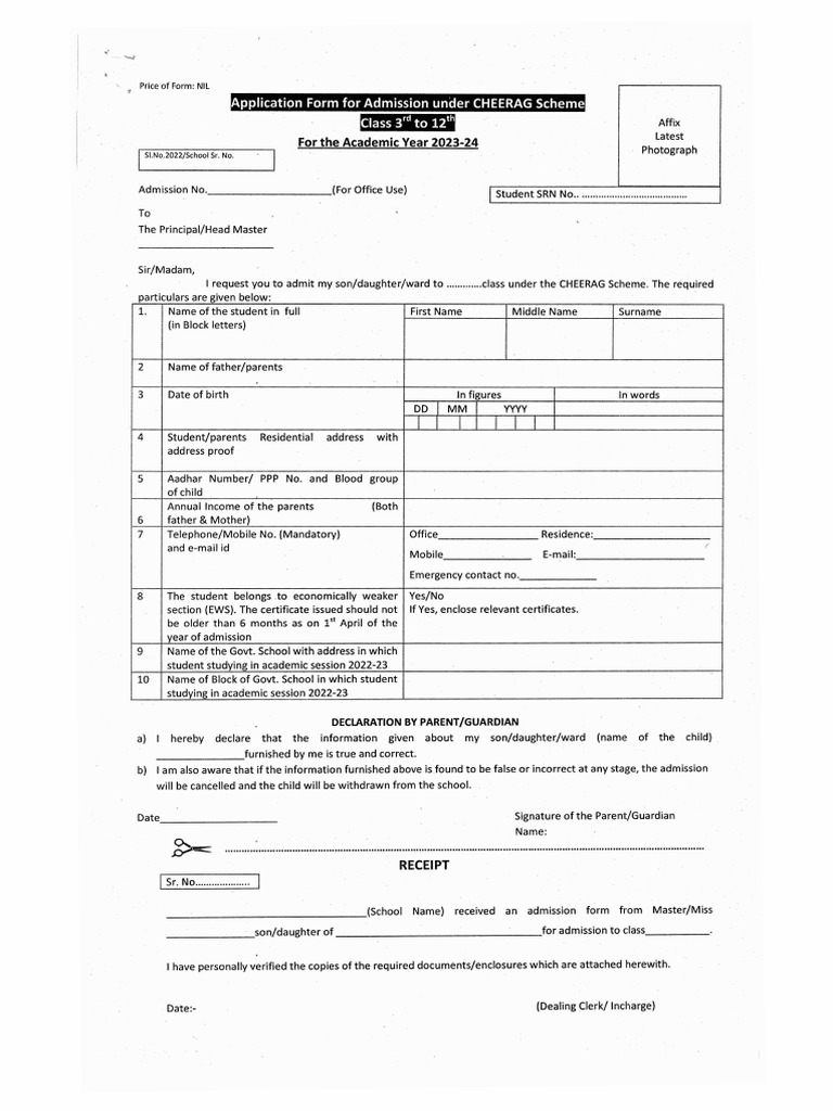 Cheerag Form | PDF | Social Institutions