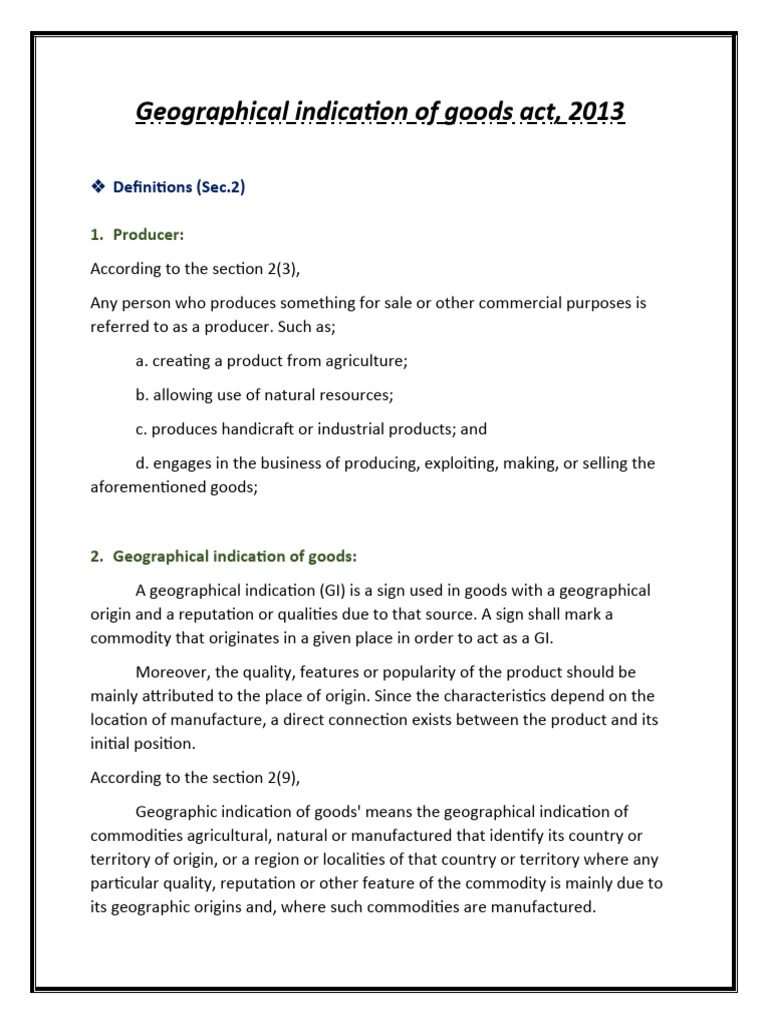 Geographical Indication | PDF | Trademark | Property Law