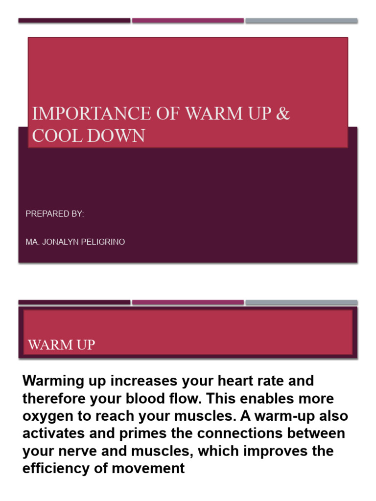 Importance of Warm Up Cool Down | PDF | Heart | Human Anatomy