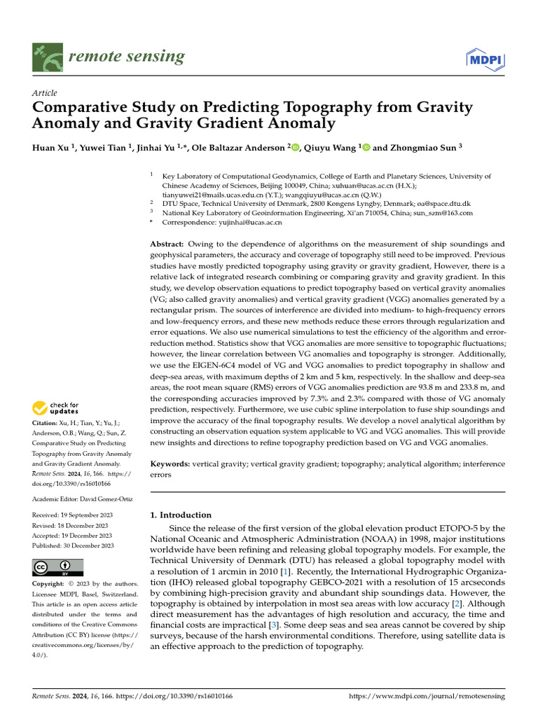 Comparative Study On Predicting Topography From GR | PDF | Topography | Equations